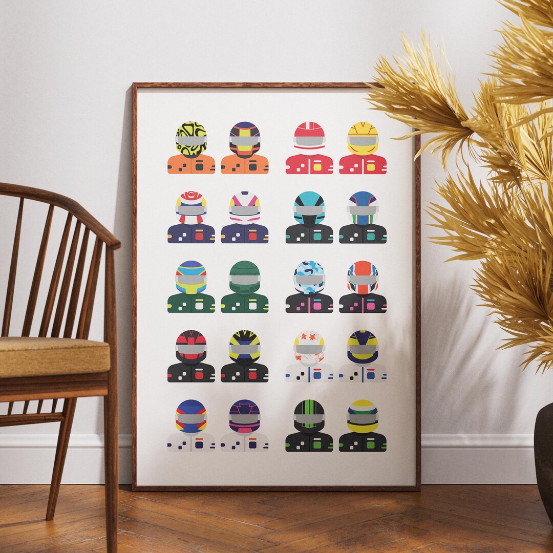 Formula 1 2025 Drivers Poster | F1 Formula 1 Sports Print | Retro ...
