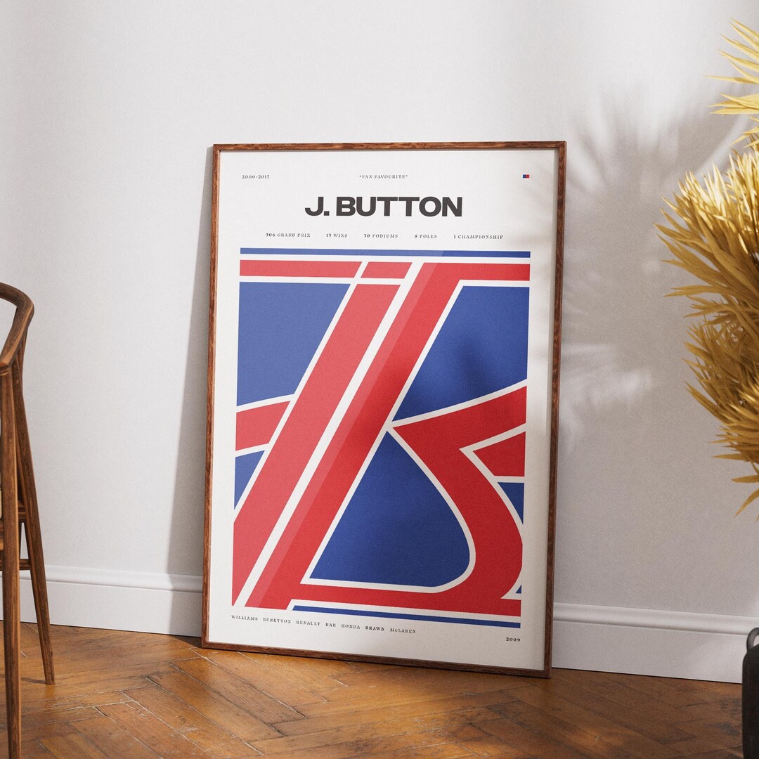 Jenson Button Career Tribute Poster Mclaren Formula 1 Sports Print ...