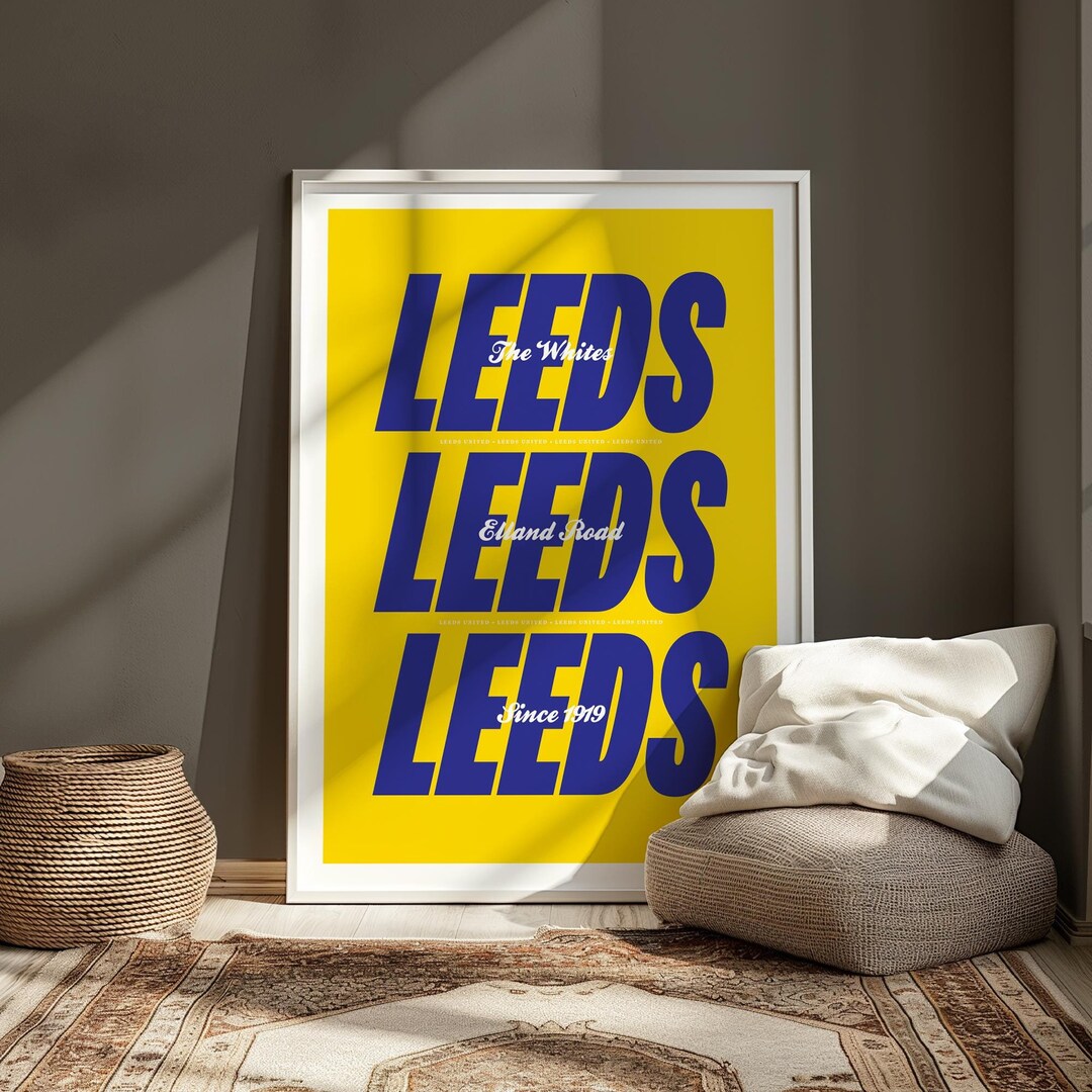 Leeds United "leeds LEEDS Leeds" Poster | Leeds Football Sport Print ...