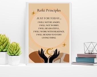 Reiki Principles Digital Wall Art Printable Reiki Decor for Mindfulness ...