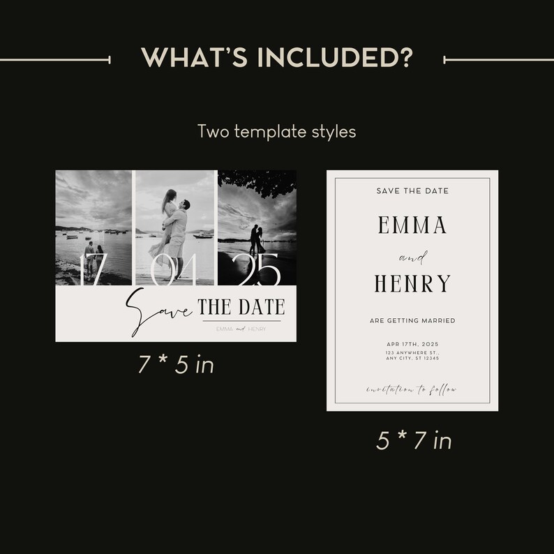 Modern Minimalist Save the Date Template, Wedding Save Our Date Card ...