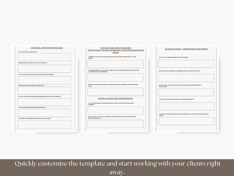 Editable Client Consultation Template for Interior Designers ...