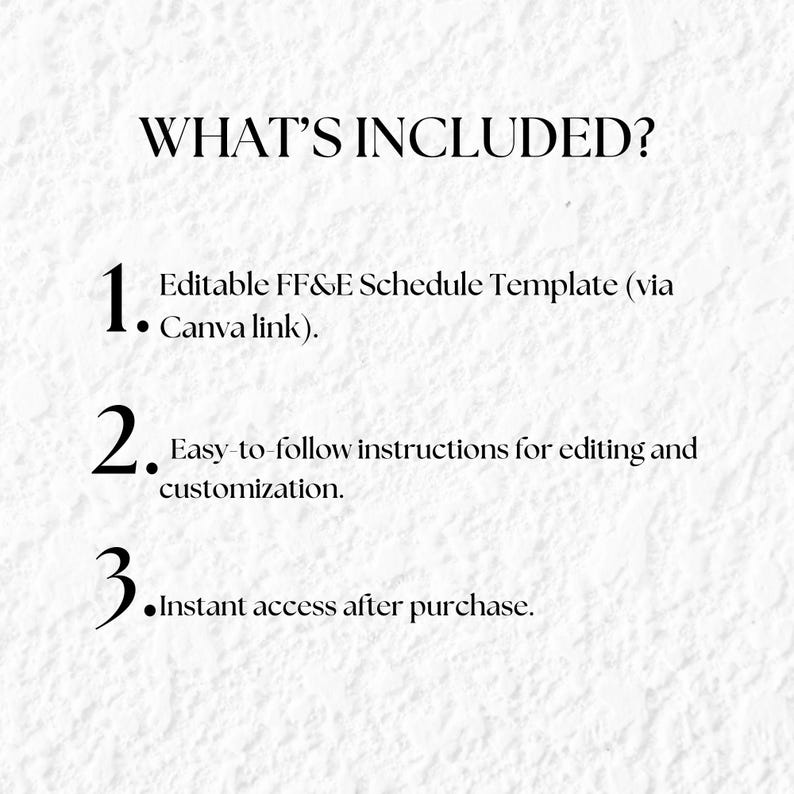 FF&E Schedule Template for Interior Designers. - Etsy