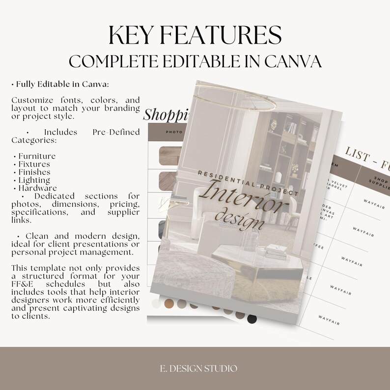 FF&E Schedule Template for Interior Designers. - Etsy