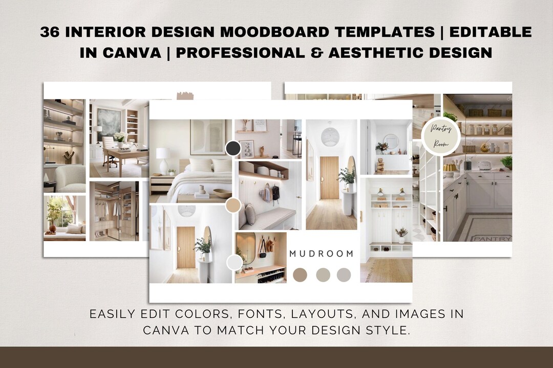 Interactive Mood Board Template for Interior Design Inspiration - Etsy