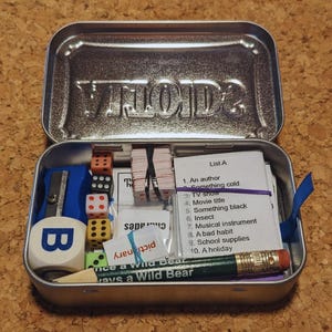 GAME TIN - Traveling Mini Games Made With Recycled Materials - Etsy