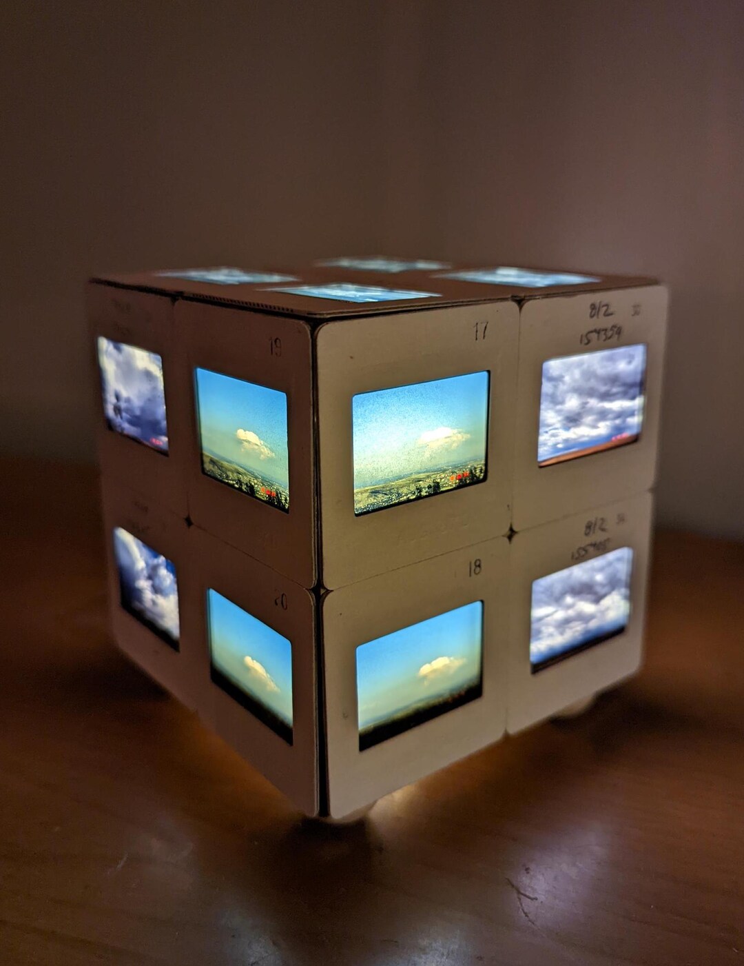 Film Slide Lamp - CLOUDS - Unique Lighting - Recycled Materials - Etsy