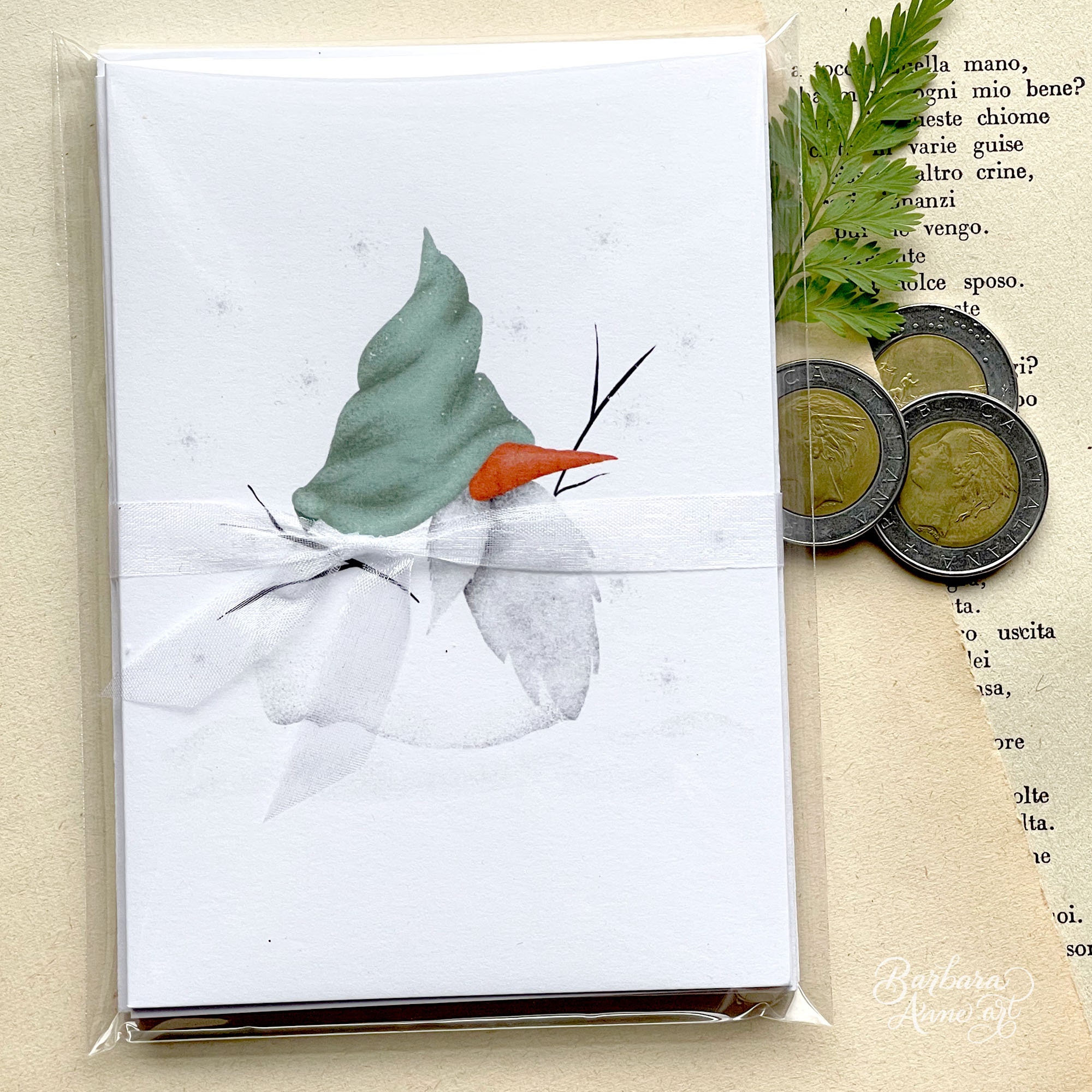 Winter Gnome Snowman Card Perfect for the Holidays Original ...