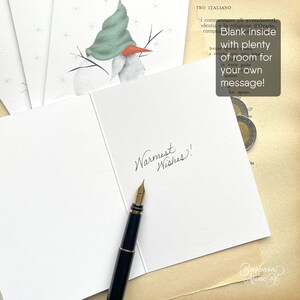 Winter Gnome Snowman Card Perfect for the Holidays Original ...
