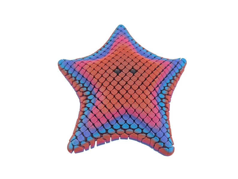 Starfish Flexi Articulated Fidget Toy – 3-D Printed Ocean Desk Pet for ...