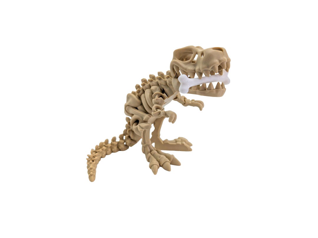 Flexi T-rex Skeleton – 3d-printed Dinosaur Fidget Toy | Chomping-jaw ...