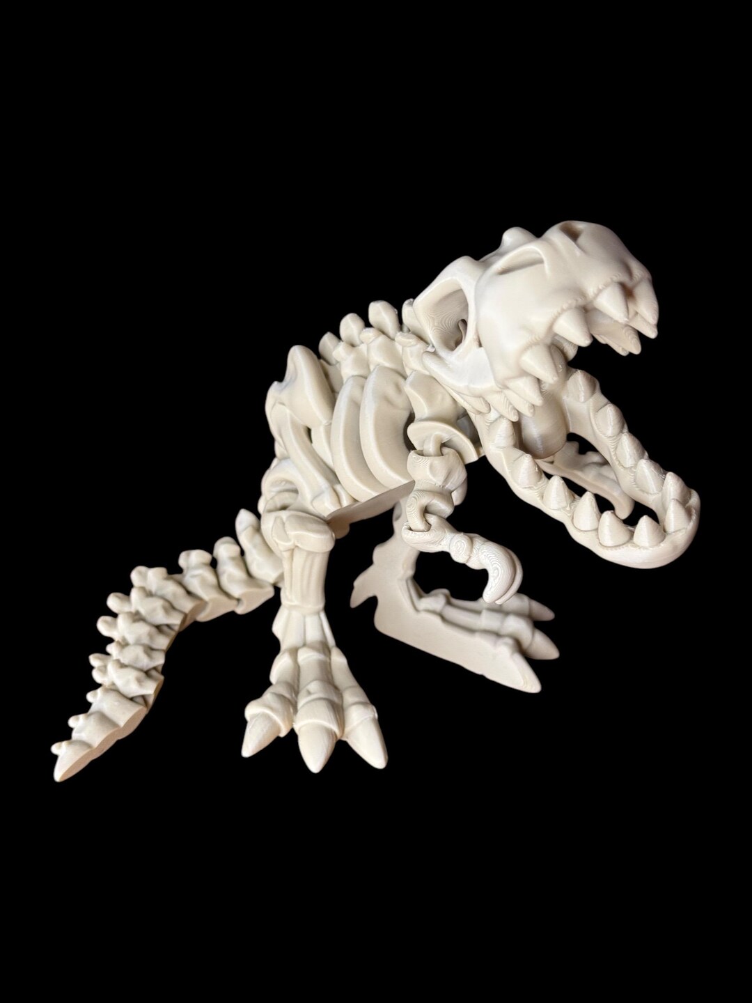 Poseable T‑rex Skeleton Toy W/ Moving Jaw | Flexi 3d‑printed Dinosaur ...