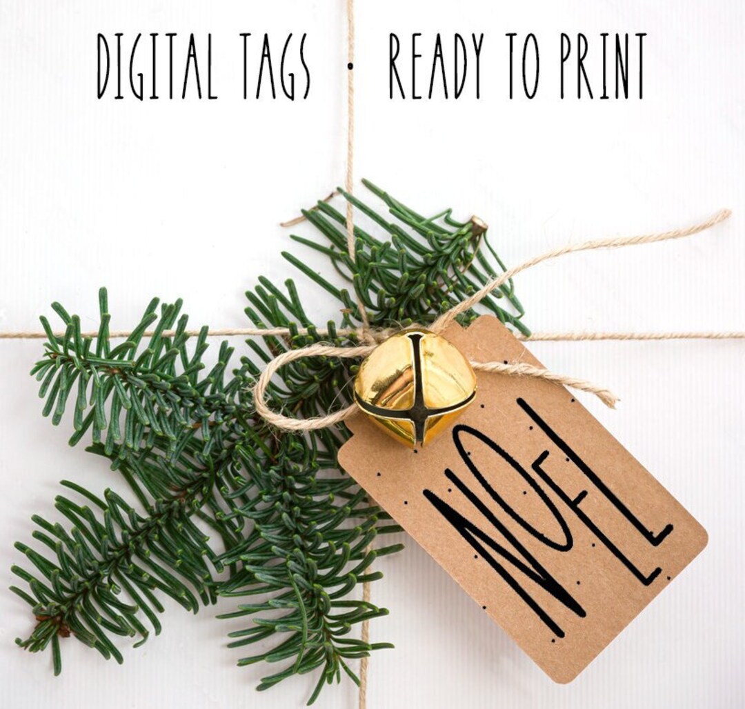 Modern Noel Christmas Printable Gift Tag Set, Holiday Printable Instant ...