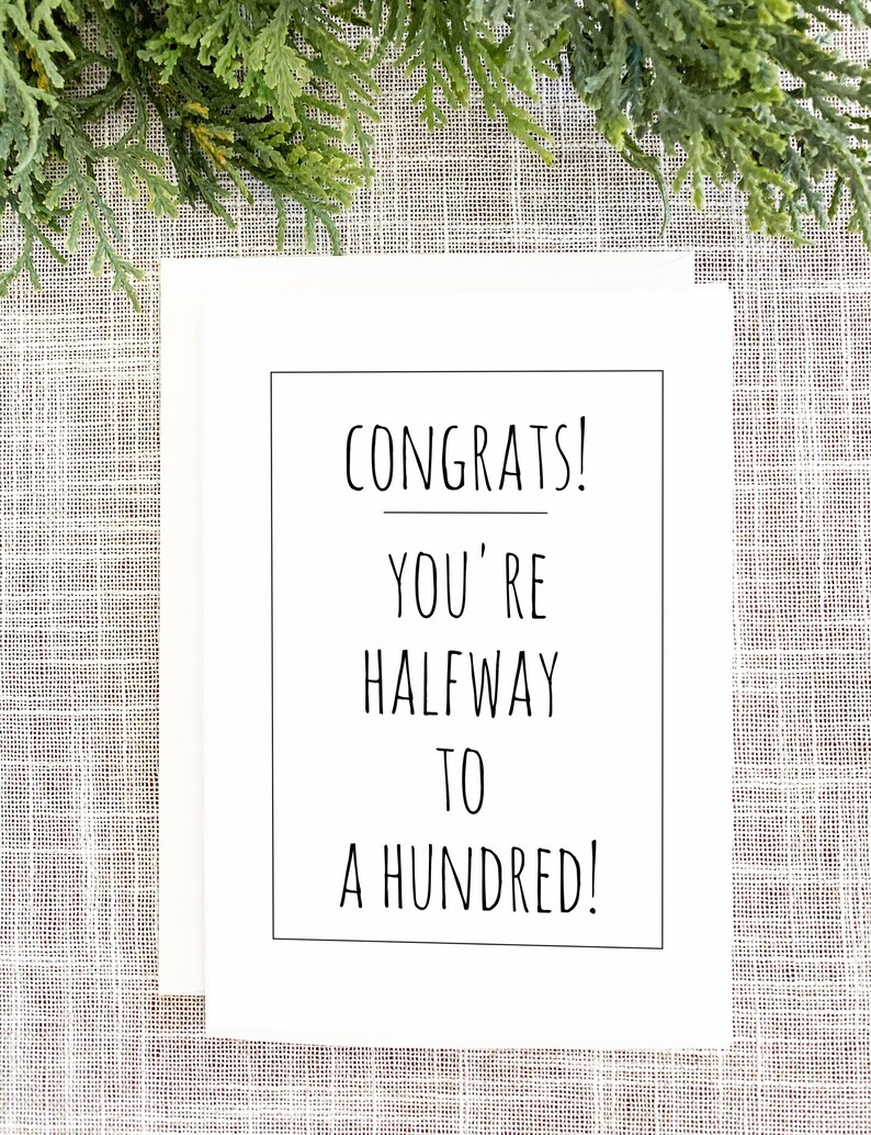 Funny Sarcastic Printable Birthday Card, Congrats You're Halfway to a ...