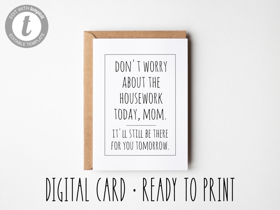 Sarcastic Mother's Day Card Don't Worry About the - Etsy