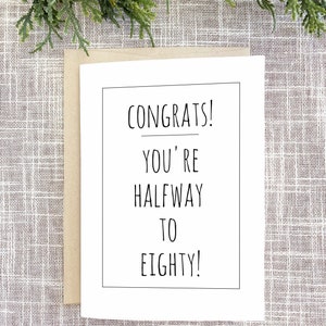 Funny Sarcastic Printable Birthday Card, Congrats You're Halfway to ...