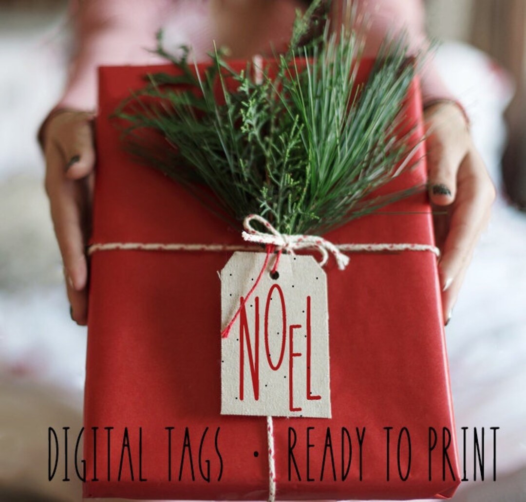 Modern Noel Christmas Printable Gift Tag, Modern Minimalist Holiday ...