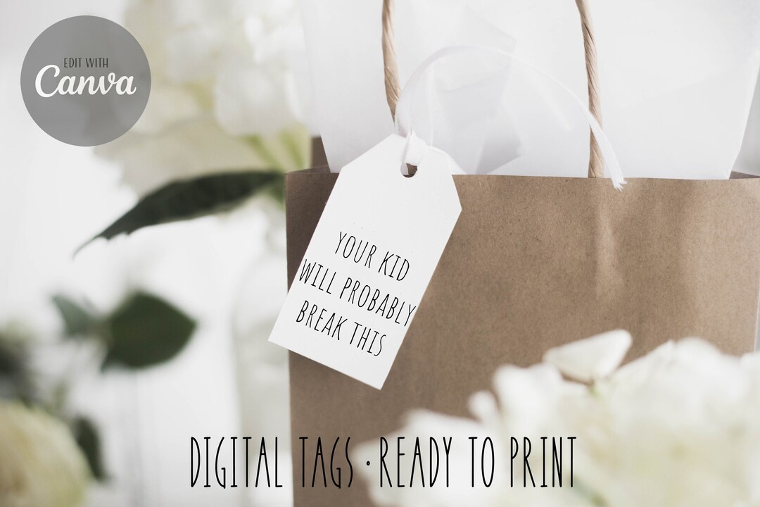 Set of 9 Funny Printable Gift Tags in a Simple Modern Style, Sarcastic ...