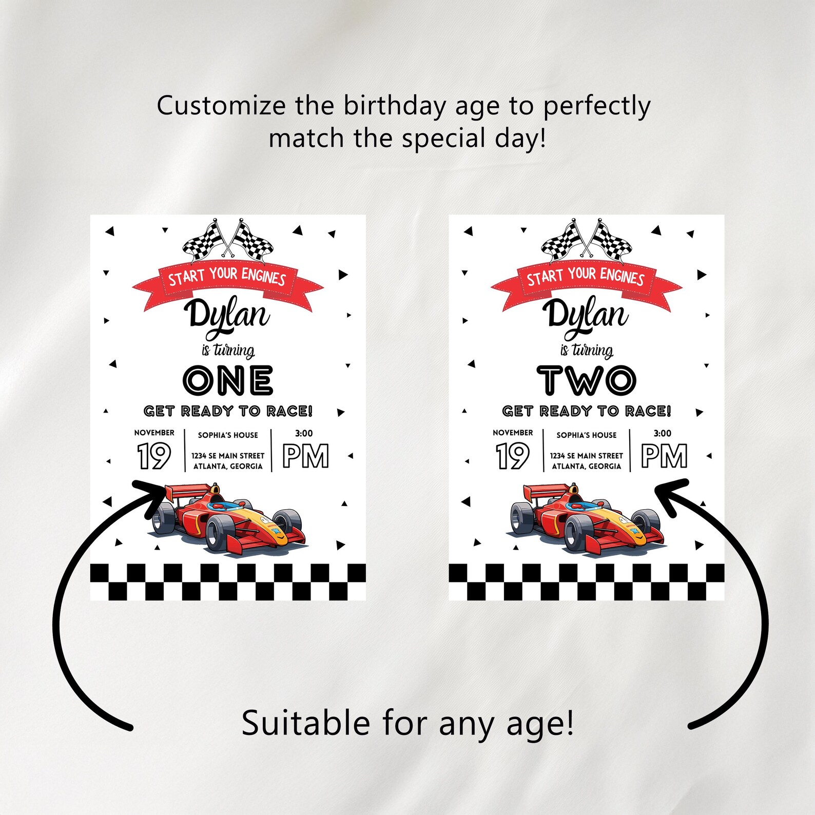 RACING CAR Editable Birthday Favor Tags, Racing Car Birthday Thank You ...