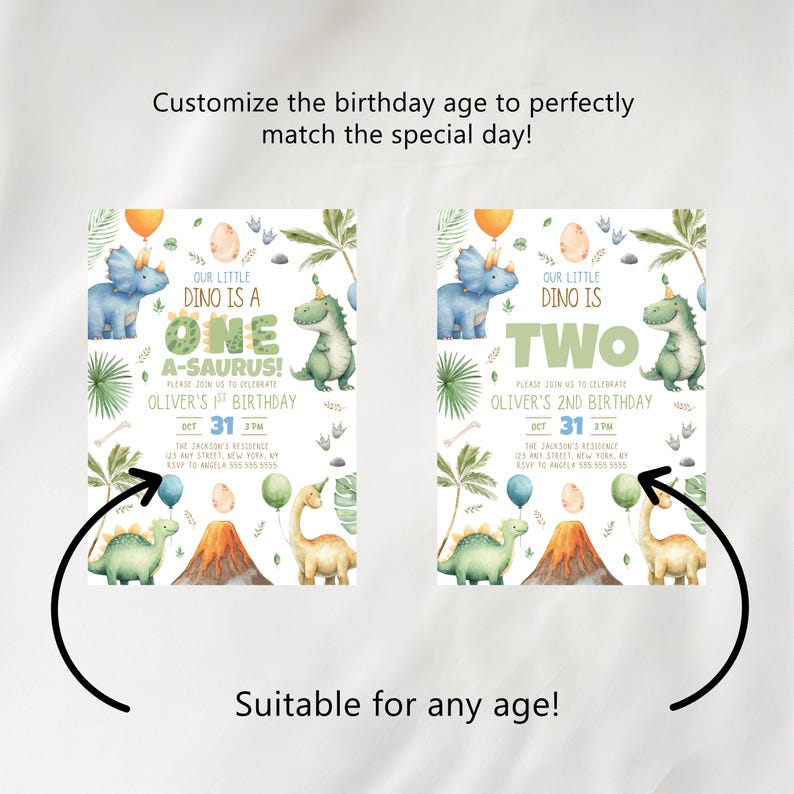Dinosaur One High Chair Banner, Dinosaur First Birthday Party Decor ...