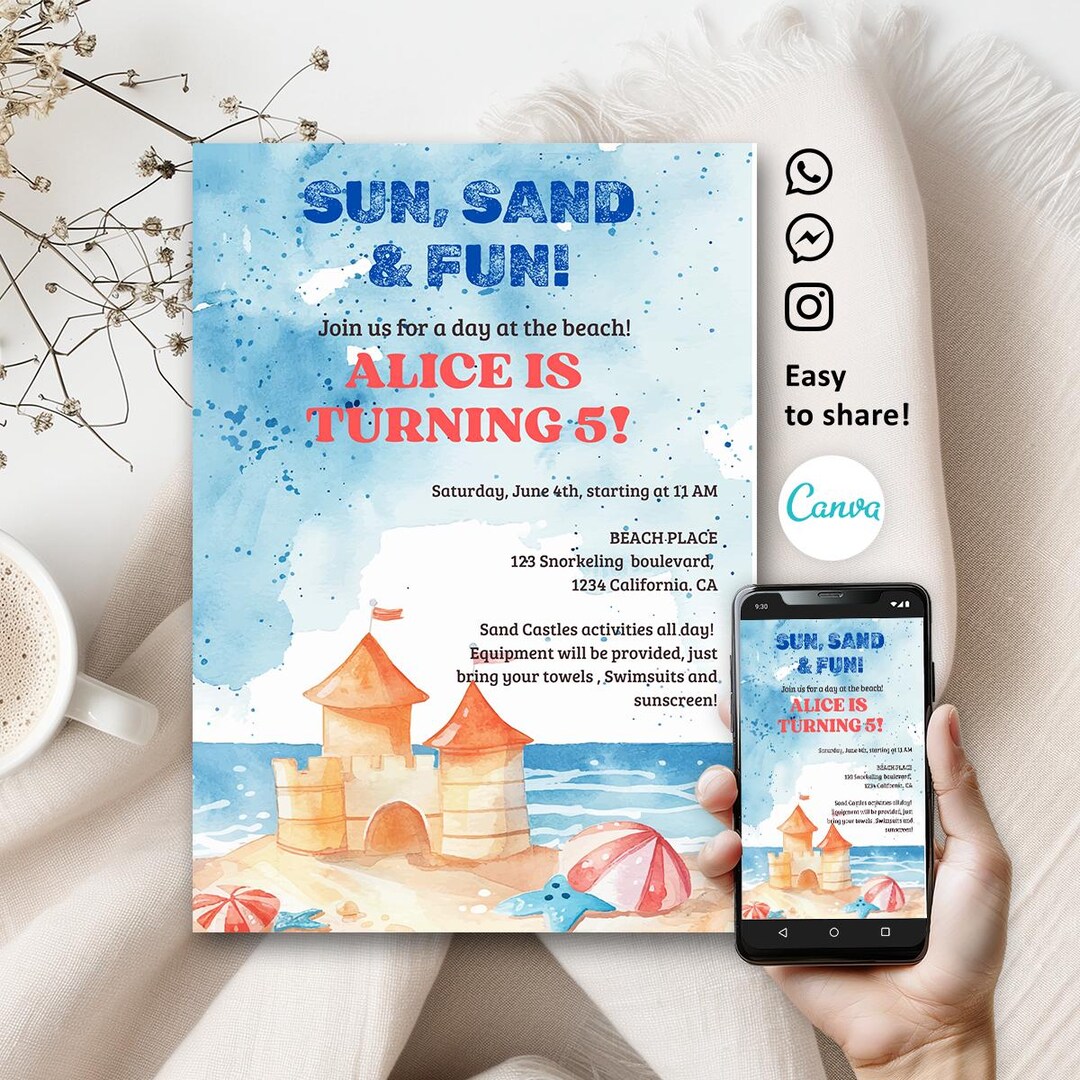 Editable Pool Party Invitation, Girl Pool Birthday Party, Pastel Invite ...