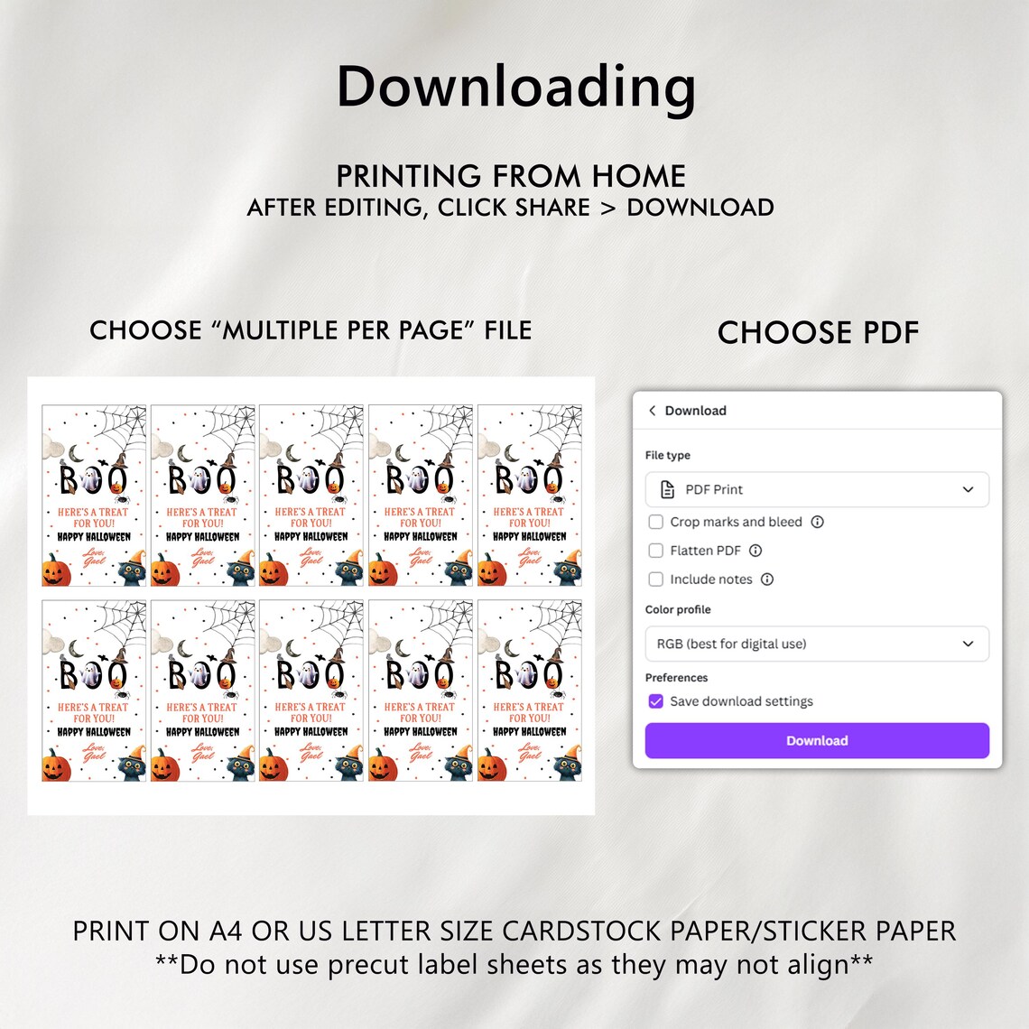 Editable Halloween Favor Tags Boo Gift Tags Costume Party Trick or ...