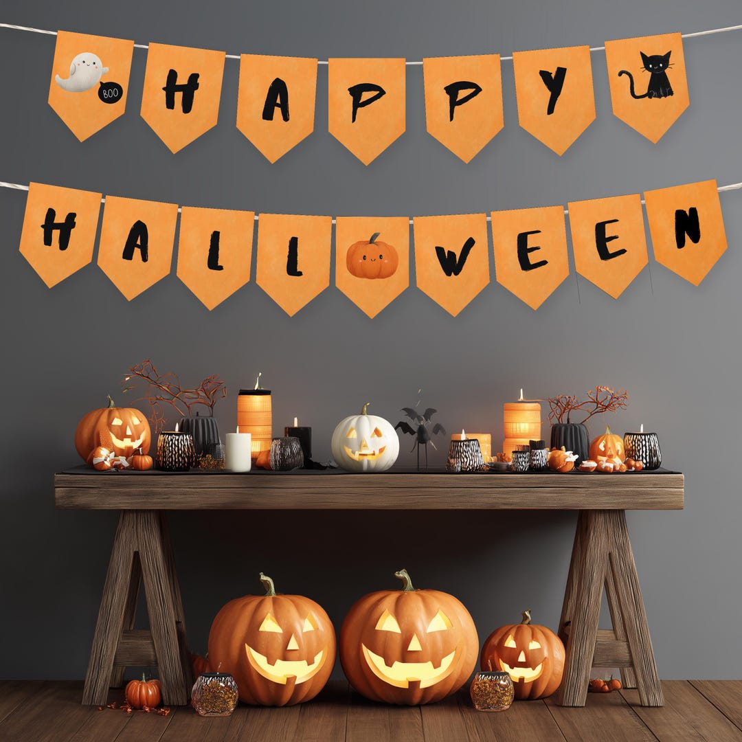 Happy Halloween Banner, Costume Party Banner, Halloween Banner, Instant ...