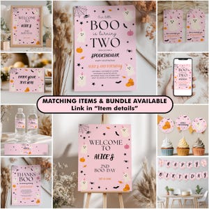 Pink Halloween Favor Tags: Editable Boo Party Gift (printable Template ...