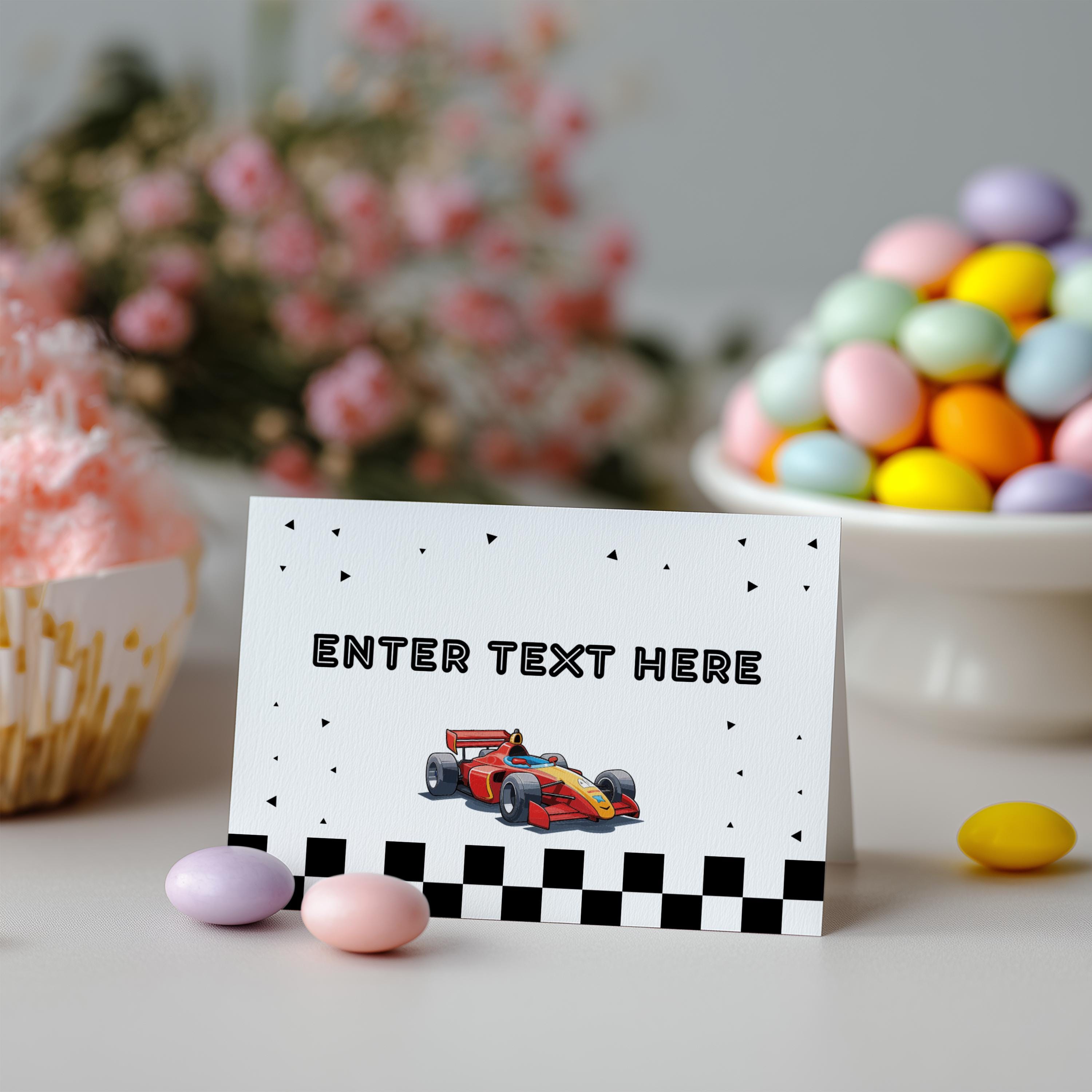 EDITABLE Racing Car Food Tags, Racing Car Party Buffet Label, Fast Car ...