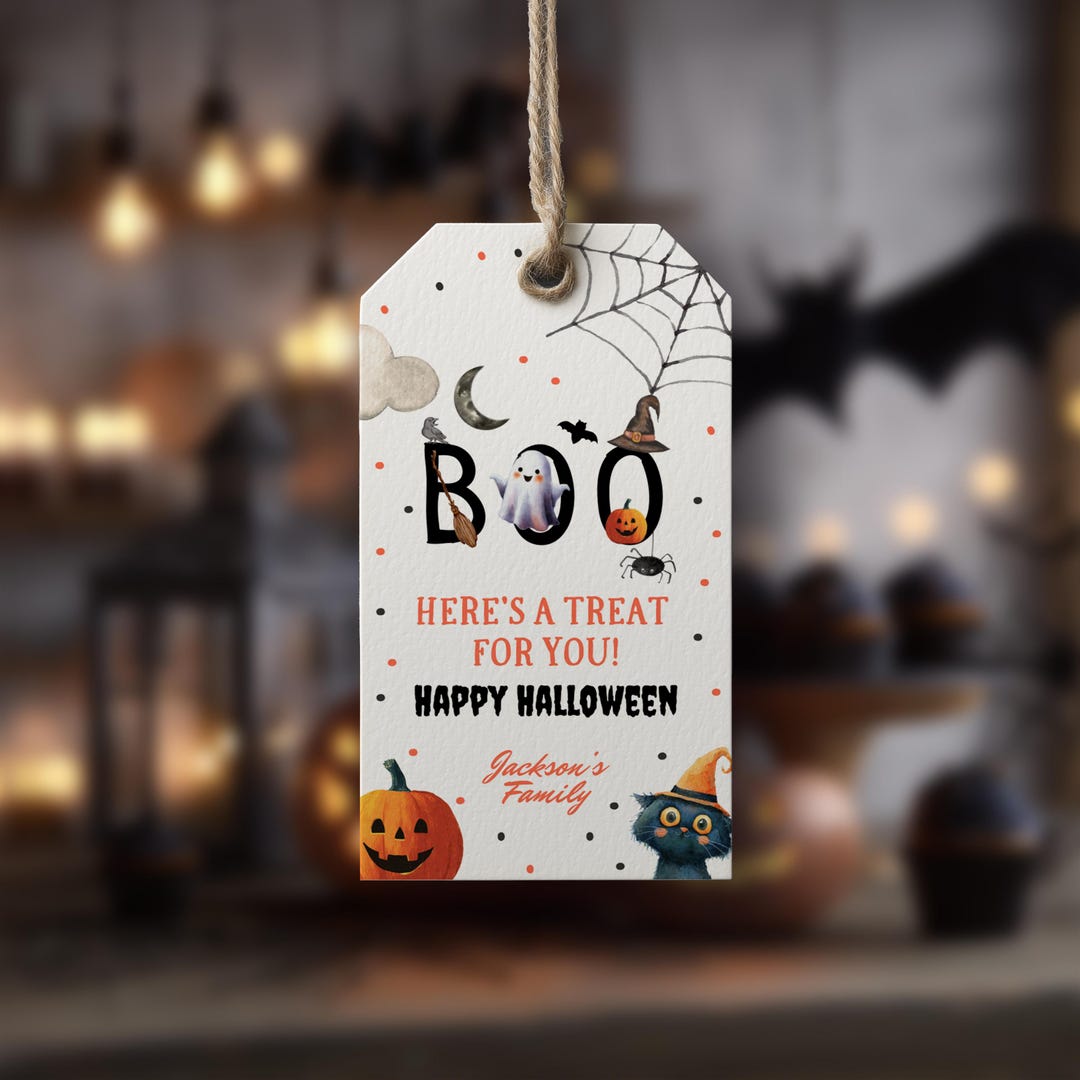Editable Halloween Favor Tags Boo Gift Tags Costume Party Trick or ...