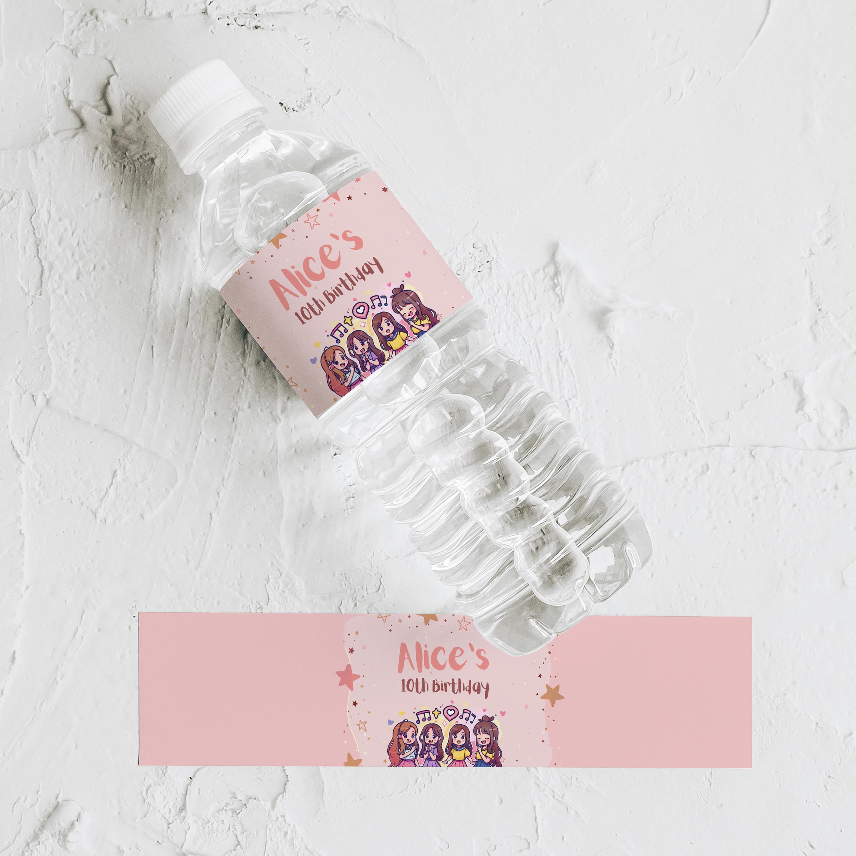 Editable Kpop Birthday Bottle Label | Kpop Water Bottle Label | Party ...