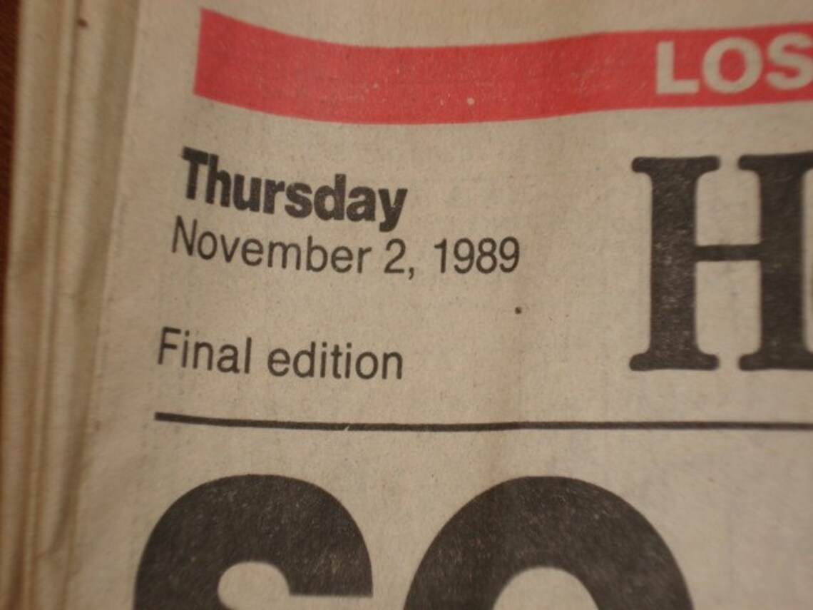 Last Edition Herald Examiner Newspaper, Defunct Newspaper, Last Edition ...