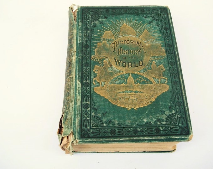 Antique 1800's Hardcover Book "pictorial History of the World" by James ...