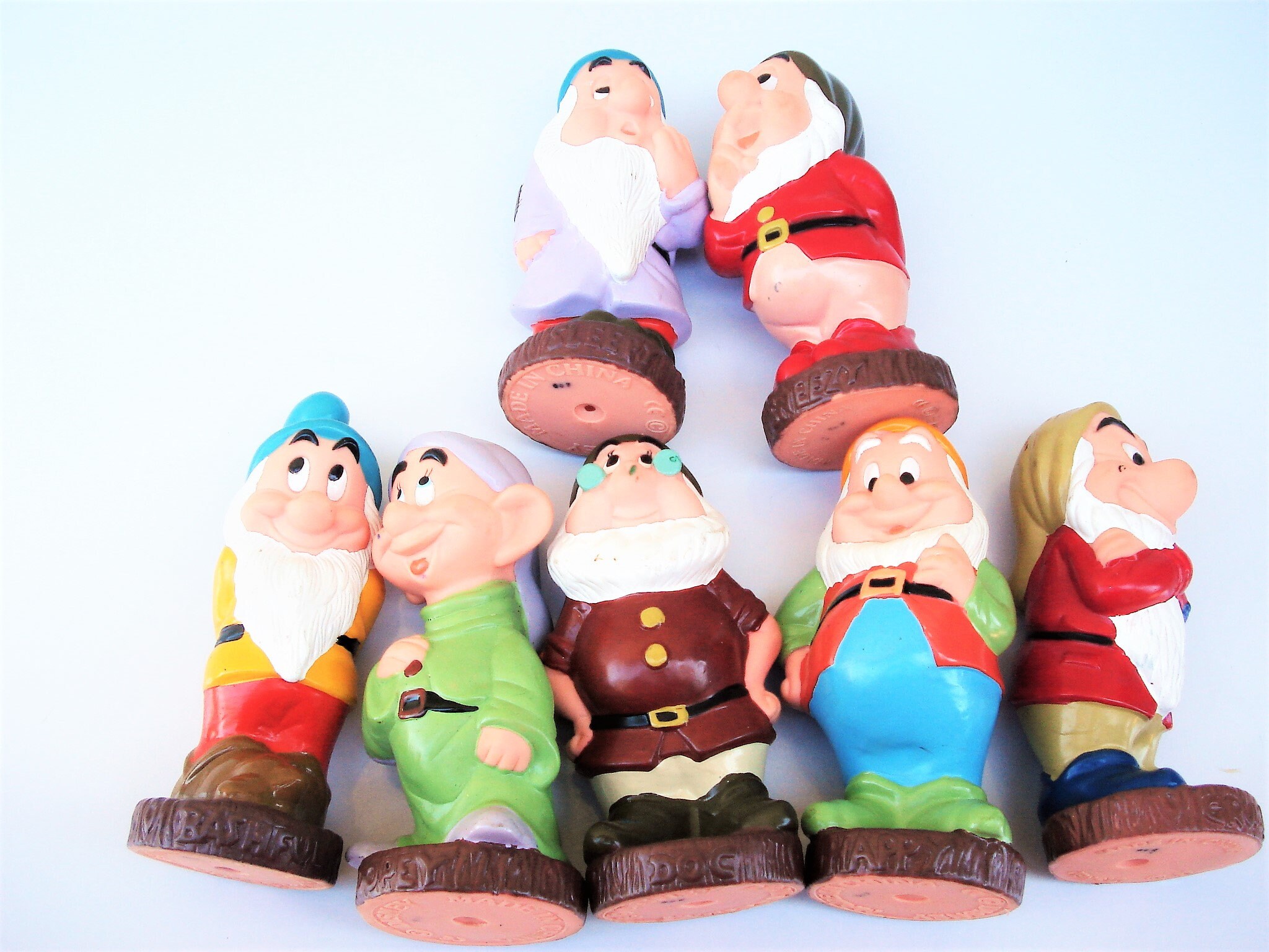 Vintage 70s Seven Dwarfs Squeezable Figurines Disney Toys, Squeeze Toys ...