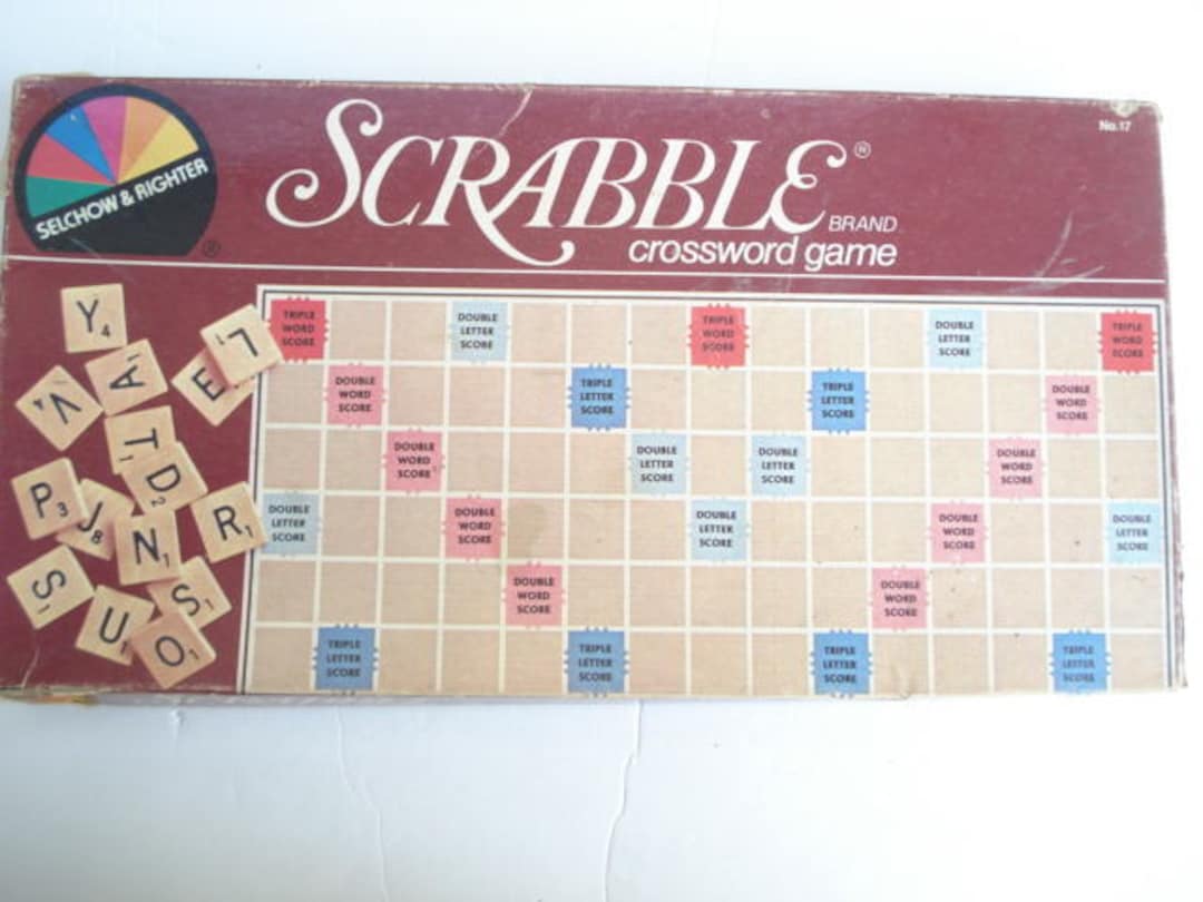 Vintage Scrabble Board Game 80s Scrabble Word Game Educational Family ...