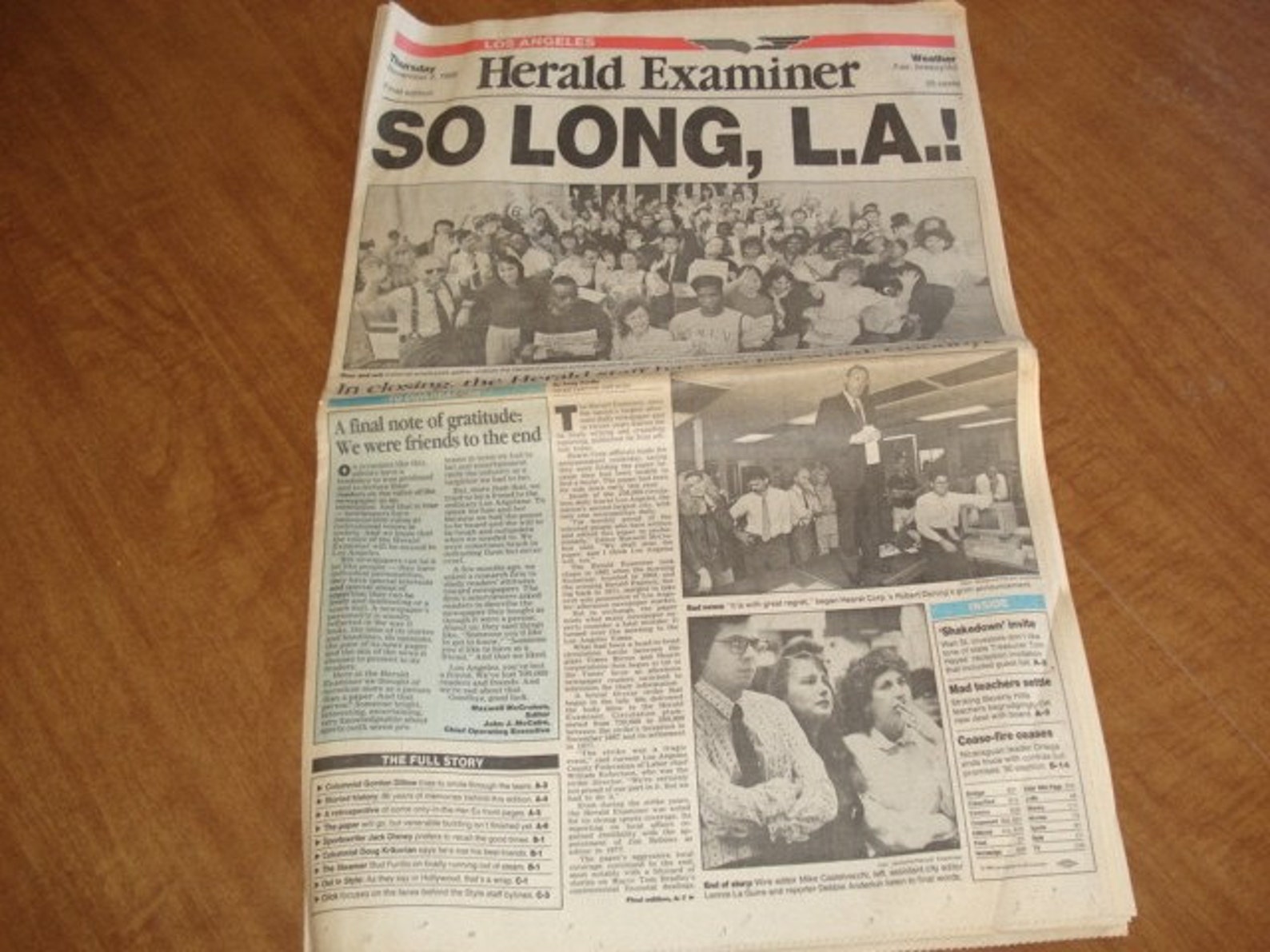 Last Edition Herald Examiner Newspaper, Defunct Newspaper, Last Edition ...