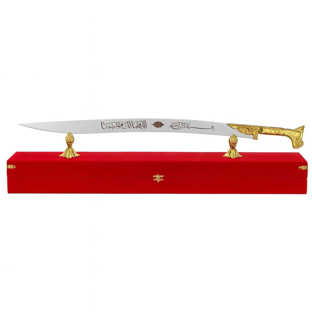 Handmade Short Sword Yatagan Brass Handle Sword With Scabbard Custom ...