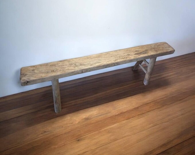 Vintage Inspired Skinny Bench, Weathered Wood, Narrow Rustic Bench ...
