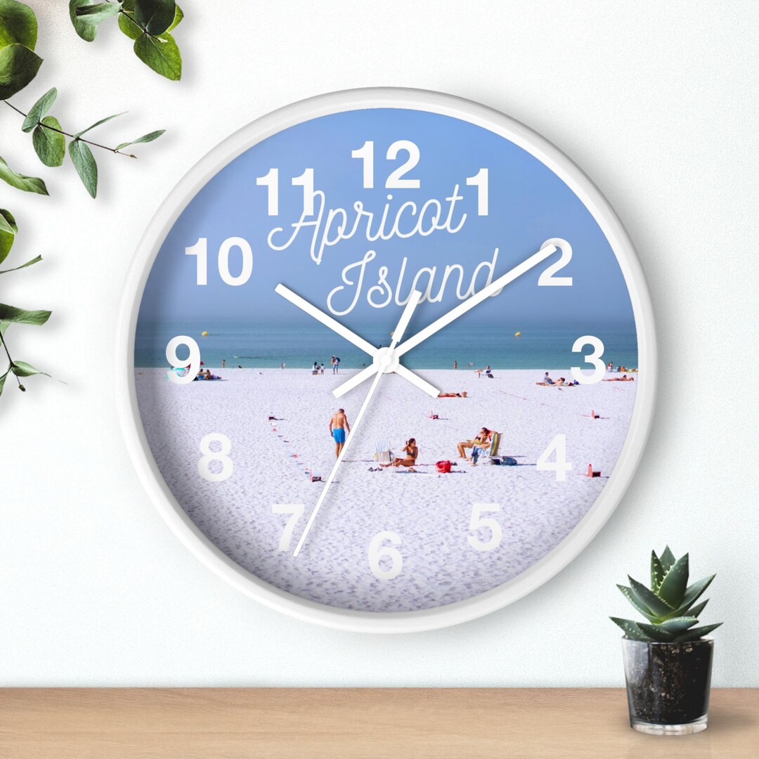 Beachy Aesthetic Wall Clock Personalizable Last Name for Beachy Homes ...