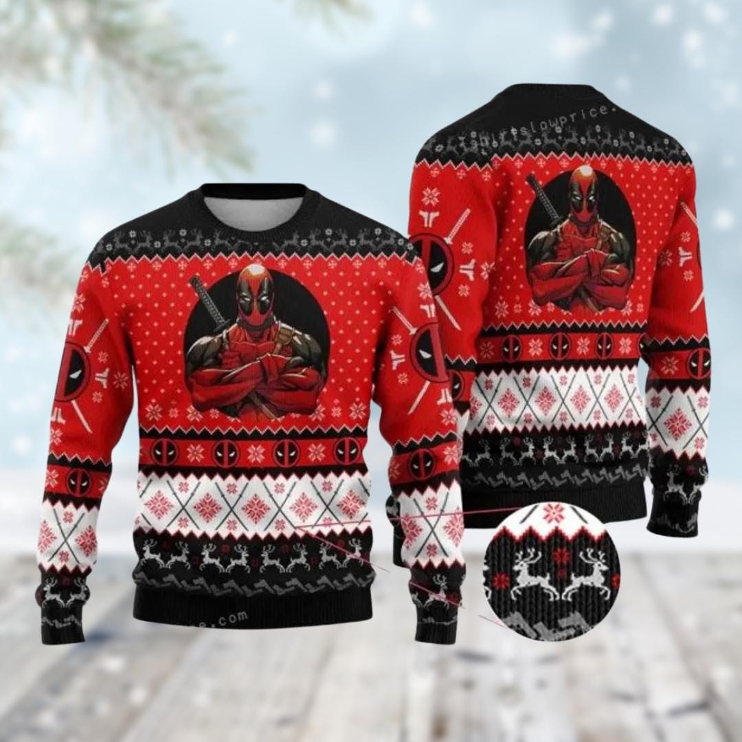 Deadpool Ugly Sweater, Deadpool 3D Knit Holiday Sweater, Sweater Gift ...