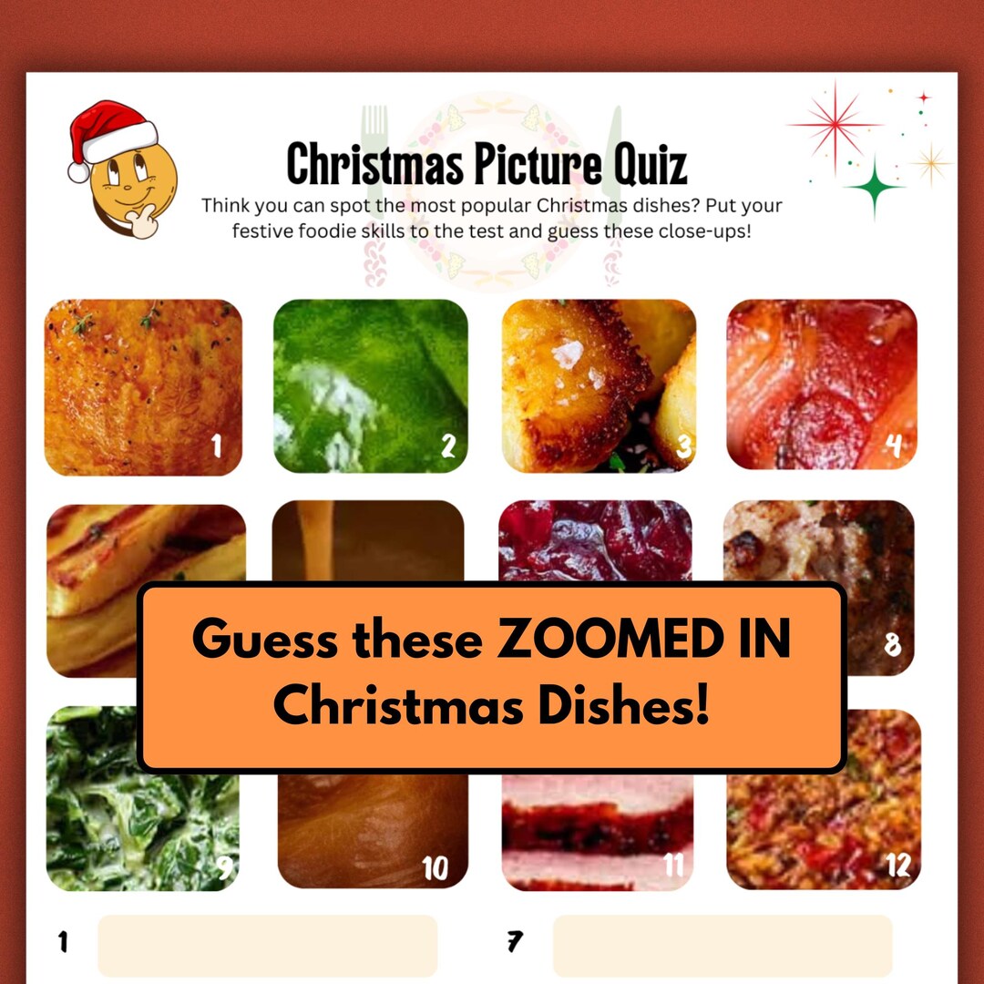 Christmas Printable Dinner Picture Quiz for Family Christmas Trivia for ...