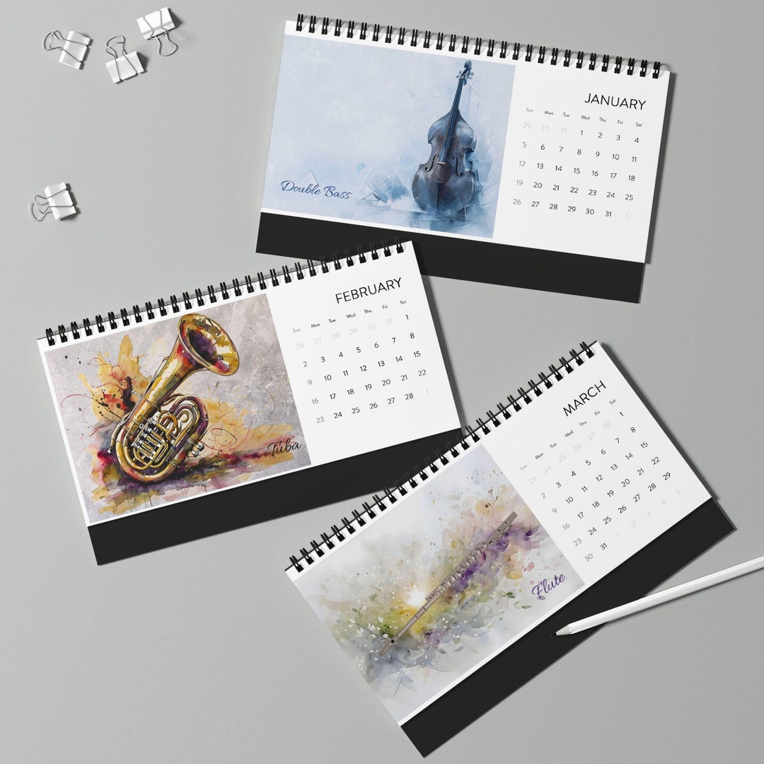 2025 Music Instruments Art Desk Calendar Music Teacher Gift - Etsy