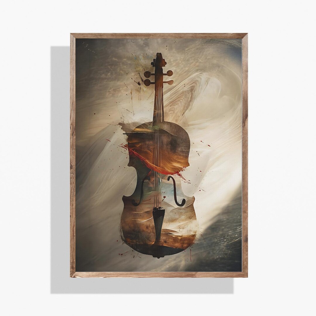 Canvas Abstract Violin Wall Art - Valentines Gift Wall Decor - Etsy