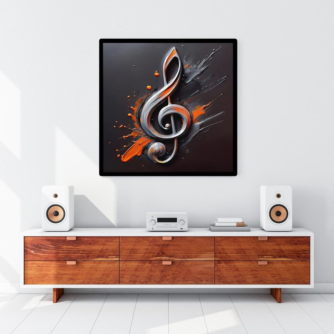 Music Poster | Treble Clef Wall Art | Music Digital Art |music Room ...