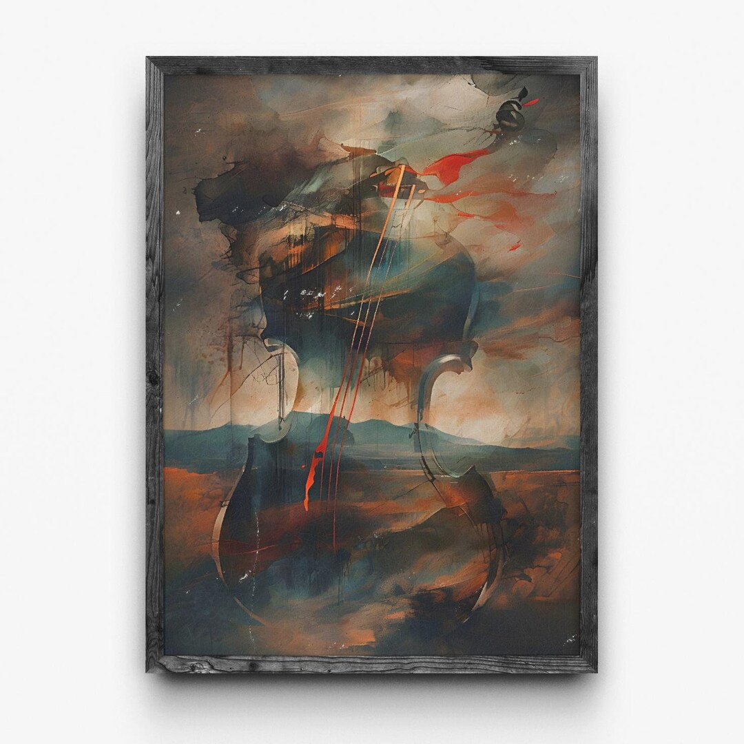 Abstract Cello Poster | Musical Instrument Wall Art | Printable String ...