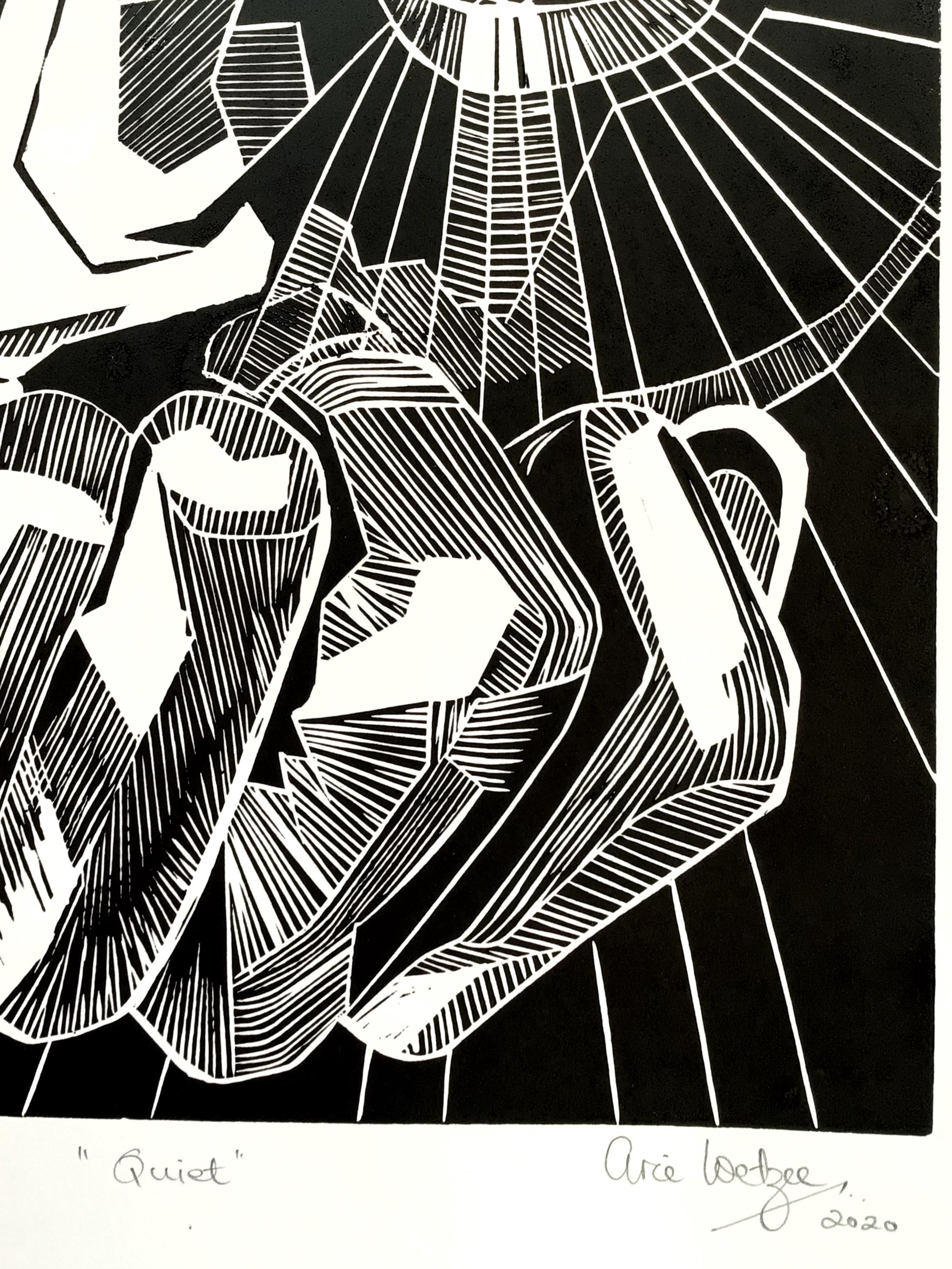 Wall Art, Original Art, Portrait, Reduction Print, Lino, Emotions ...