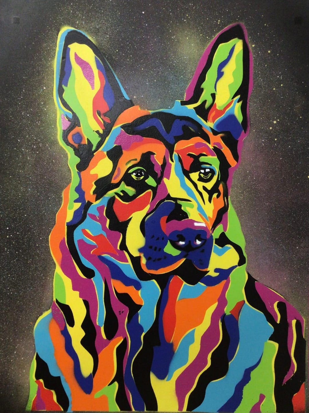 Digital Print, Wall Art, Wall Art Print, German Shepard, Spray Painting ...