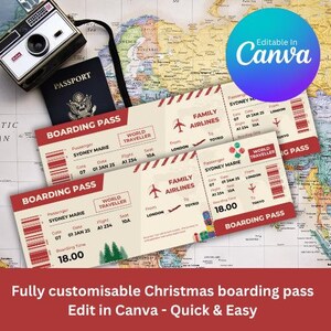 Editable Boarding Pass Canva Template, Printable Airline Ticket ...