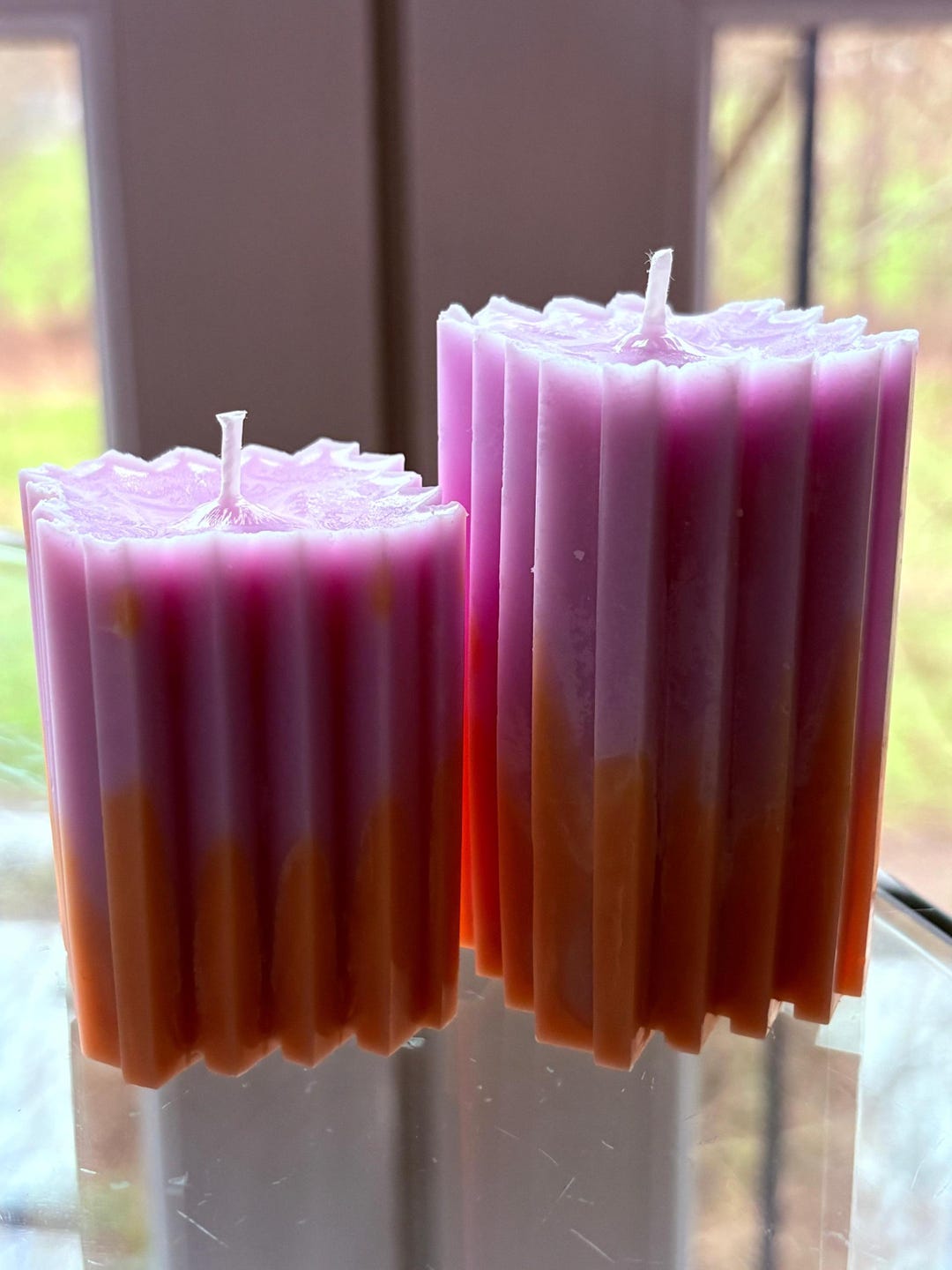 Handcrafted Two-tone Pillar Candles Made With Natural Soy Wax - Etsy