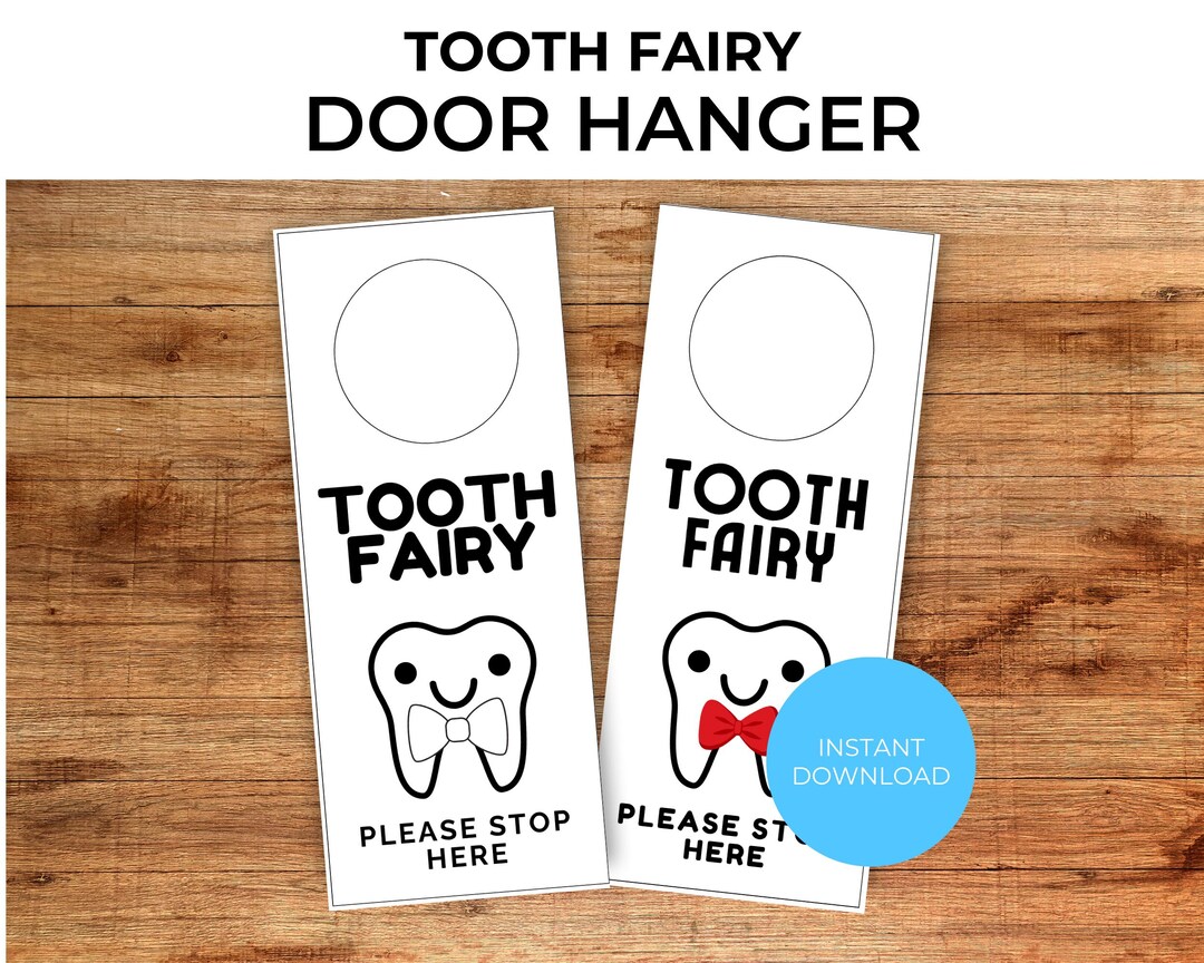 Tooth Fairy Door Hanger, Lost Tooth Sign, Tooth Fairy Stop Here, First ...
